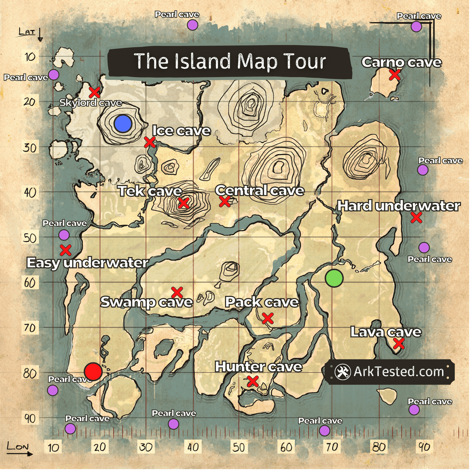ARK The Island map - Ark Tested