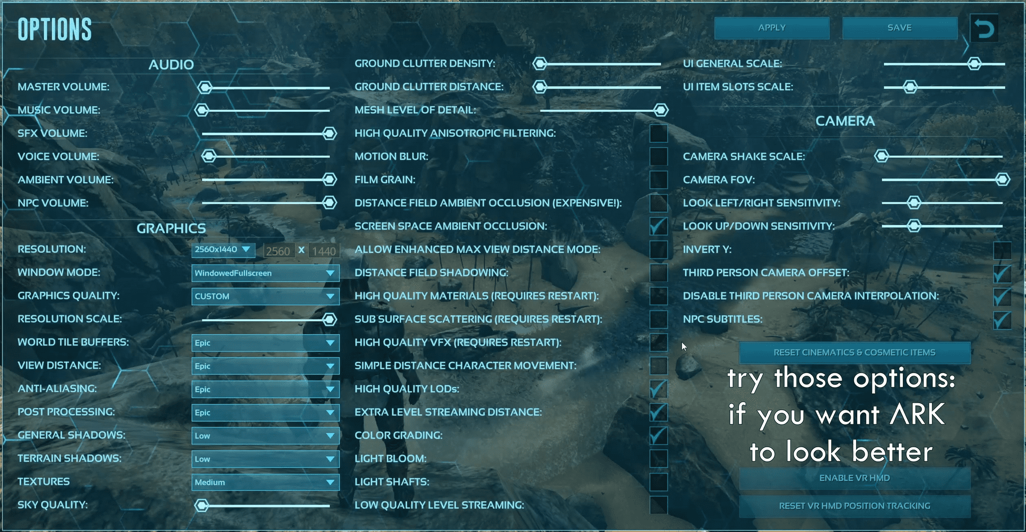 ARK PC Graphics settings - Ark Tested